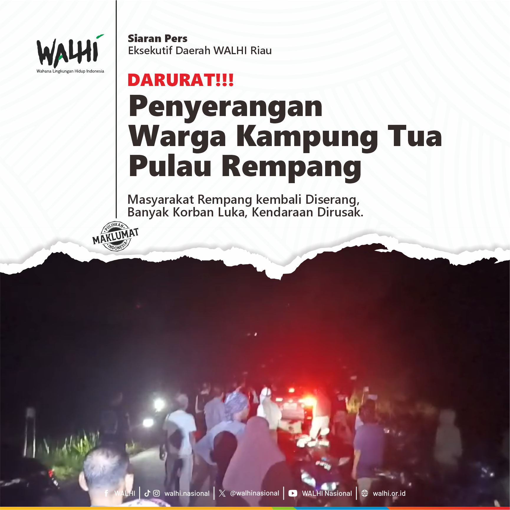 Darurat! Penyerangan Warga Kampung Tua Pulau Rempang | WALHI
